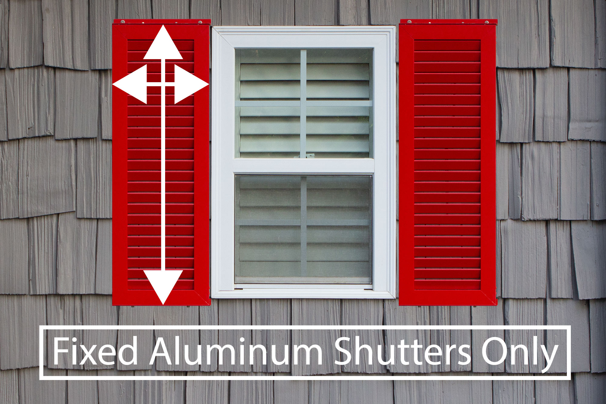 Measure for Colonial Outdoor Aluminum Louvered Shutters - Shutterland Exterior Shutters
